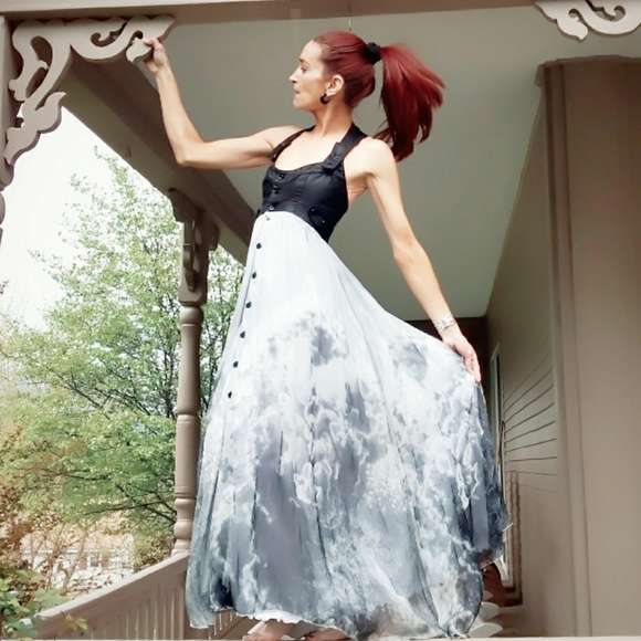 Diesel | Dresses | Diesel Coated Denim Bustiercorset Cloud Gown | Poshmark